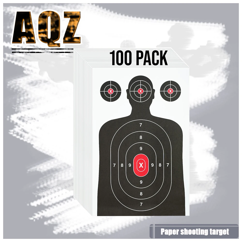 100-Pack-Paper-Shooting-Target-for-Gun-Range-Target-Practice-Silhouette ...
