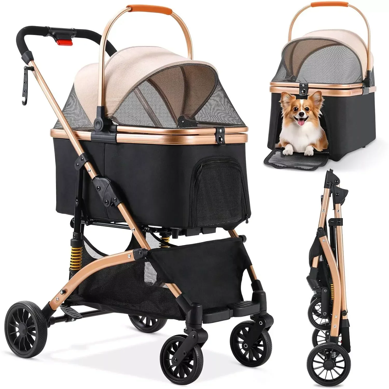 Dog-Buggy-2-in-1-Stroller-Dog-Box-Transport-Foldable-Cat-Stroller-360 ...