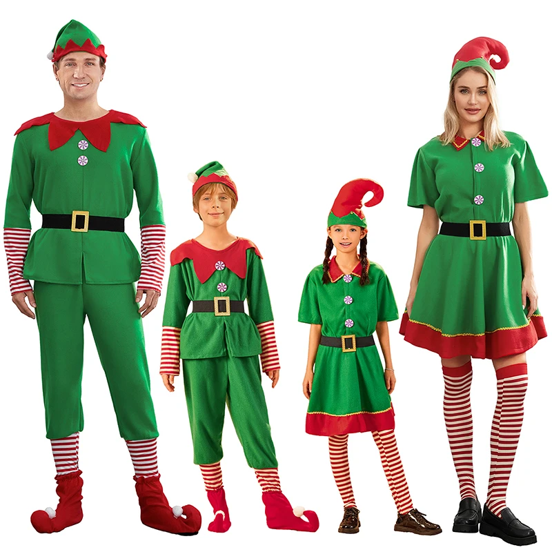 Combhasaki-Disfraz-de-elfo-navide-o-para-padres-e-hijos-vestido-de ...