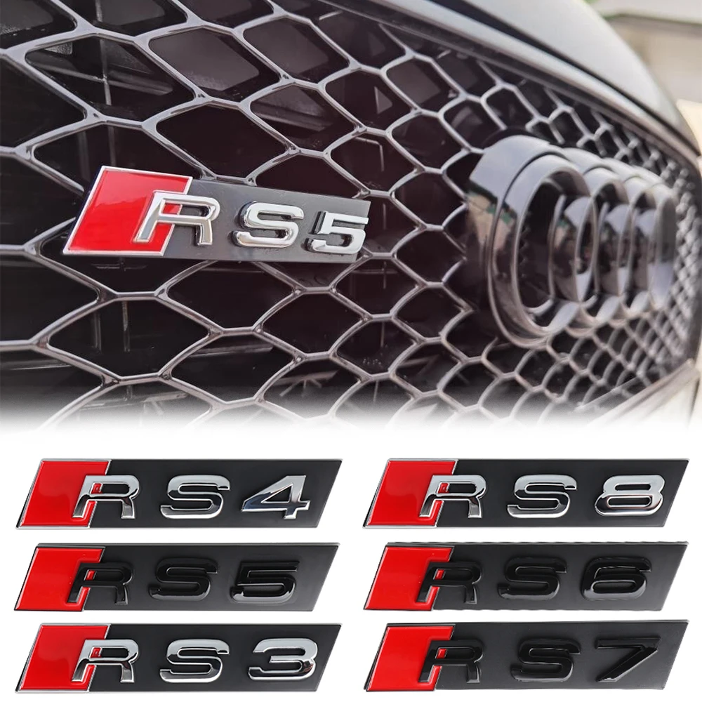 3D-ABS-RS3-RS4-RS5-RS6-RS7-RS8-Emblem-Car-Front-Grille-Badge-Tuning ...