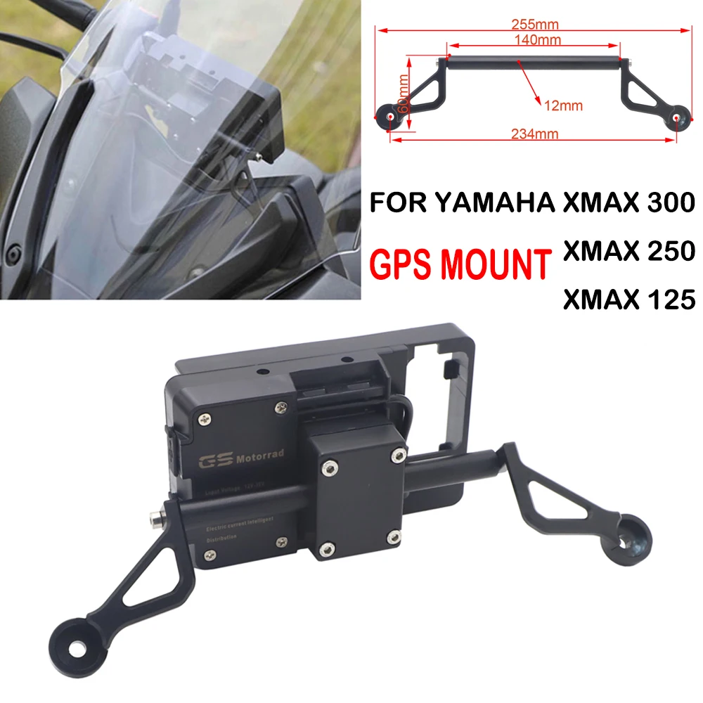 Black For Yamaha Xmax 300 Xmax300 X Max 300 Motorcycle Front Phone ...