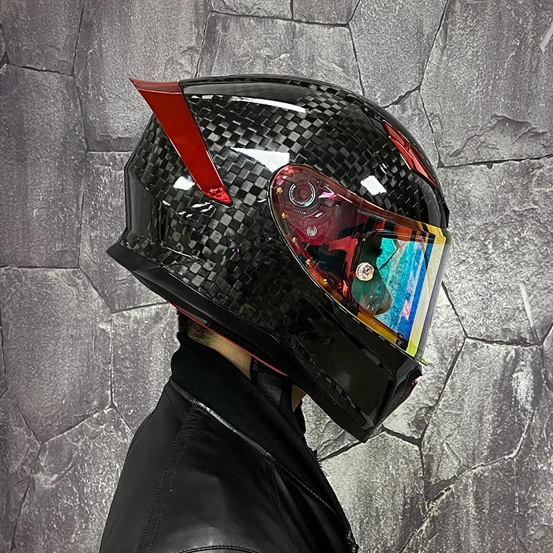 Motorcycle-helmet-made-of-carbon-fiber-large-tail-with-night-vision ...