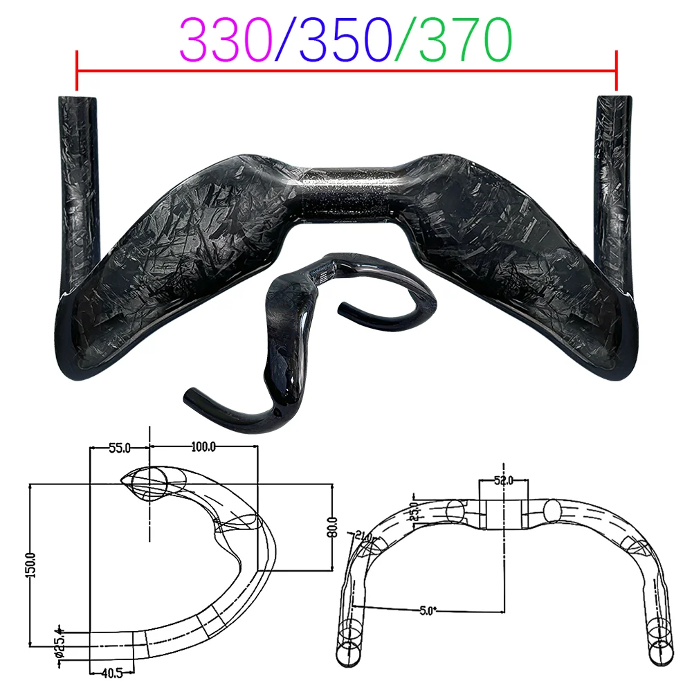 25 New BALUGOE Carbon Fiber Short Distance Road Handlebar TT Handlebar ...
