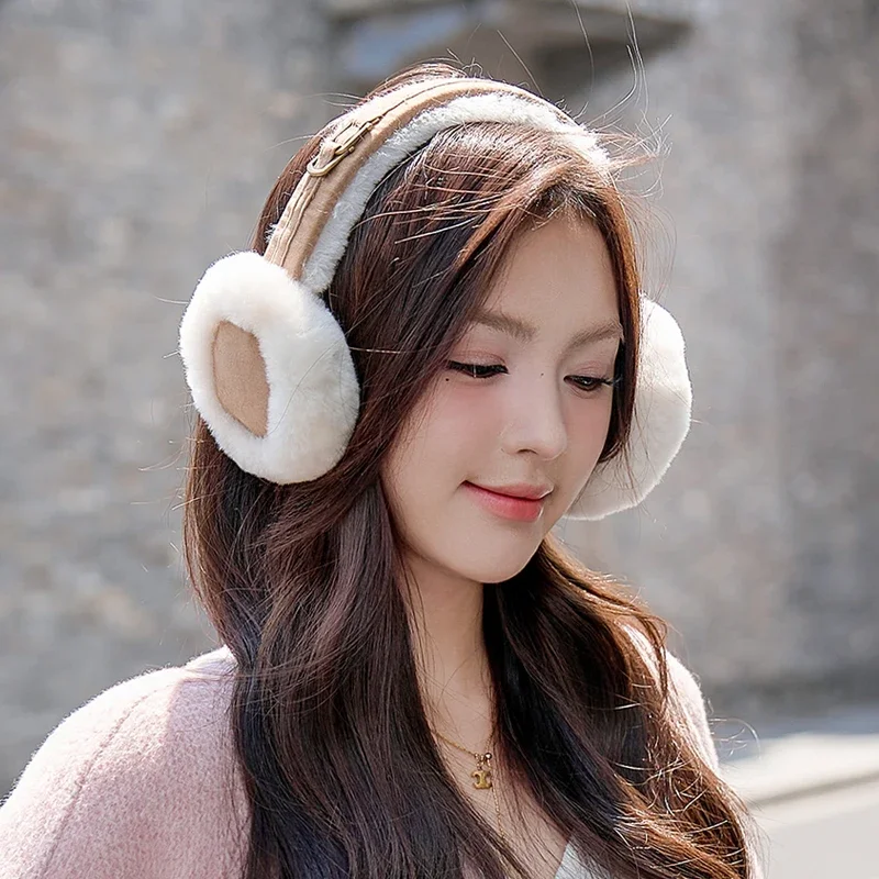 Winter Warm Shearling Wool Earmuffs Ear Earflap Plush Earmuff Girls ...