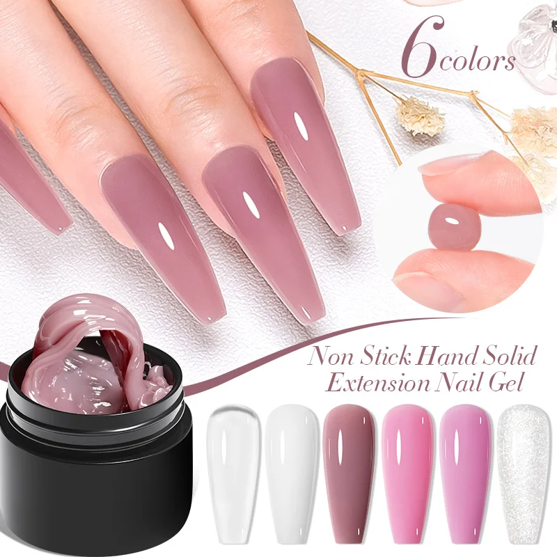 Meet Across 7ml Non Stick Hand Solid Extension Nail Gel Nude Pink White ...