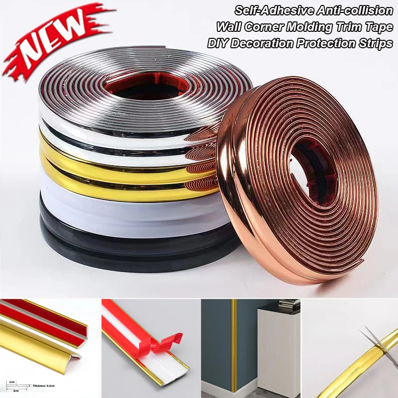 3M-Self-Adhesive-Wall-Corner-Molding-Trim-Tape-table-edge-protector-PVC ...