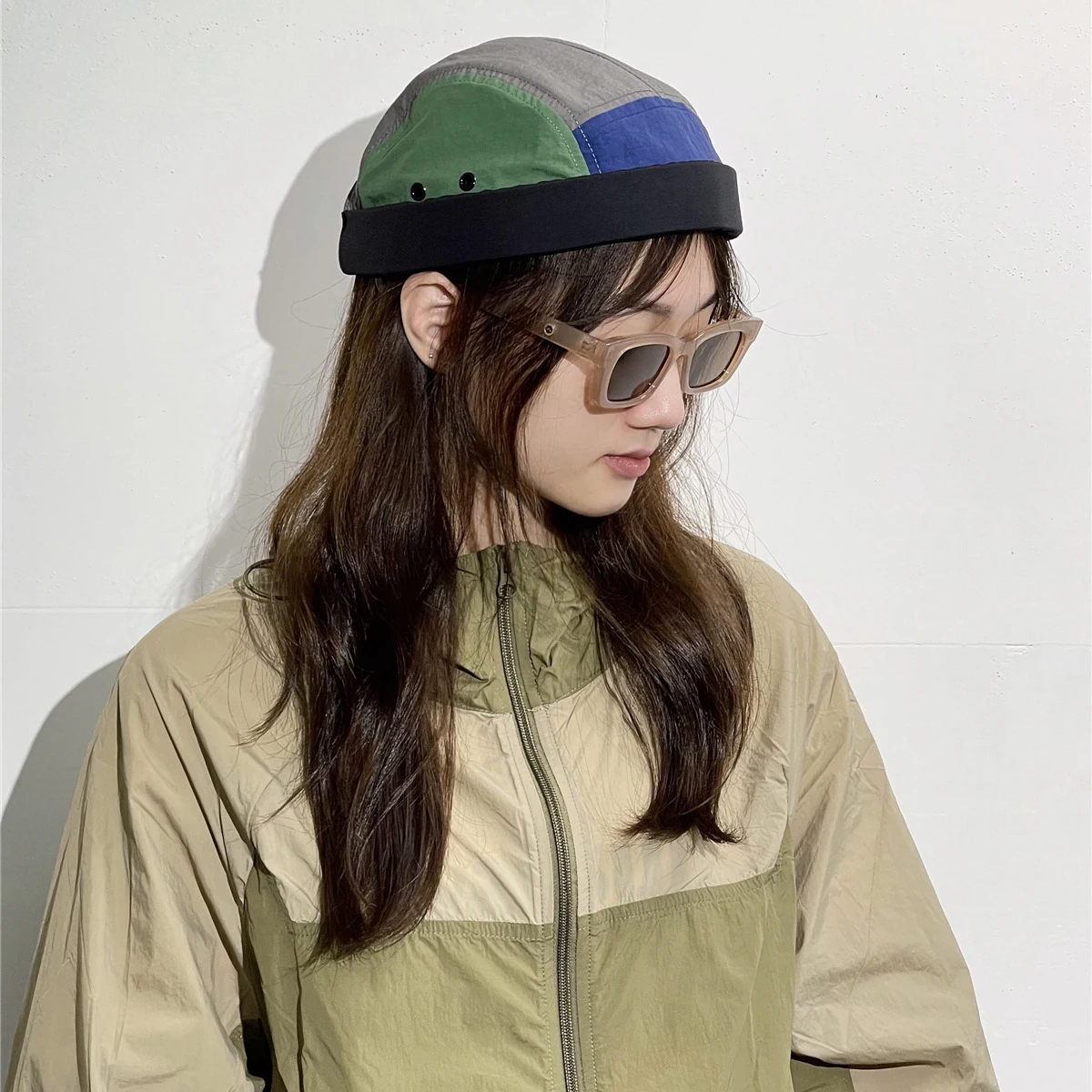 Summer Block Color Men Women Hip Hop Brimless hat bonnet hommes ...