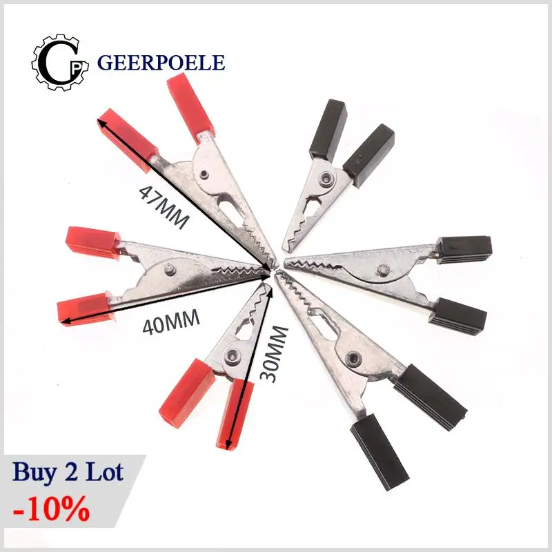 10pcs/lot 30-70MM test Metal Alligator Clip Crocodile clips Electrical ...