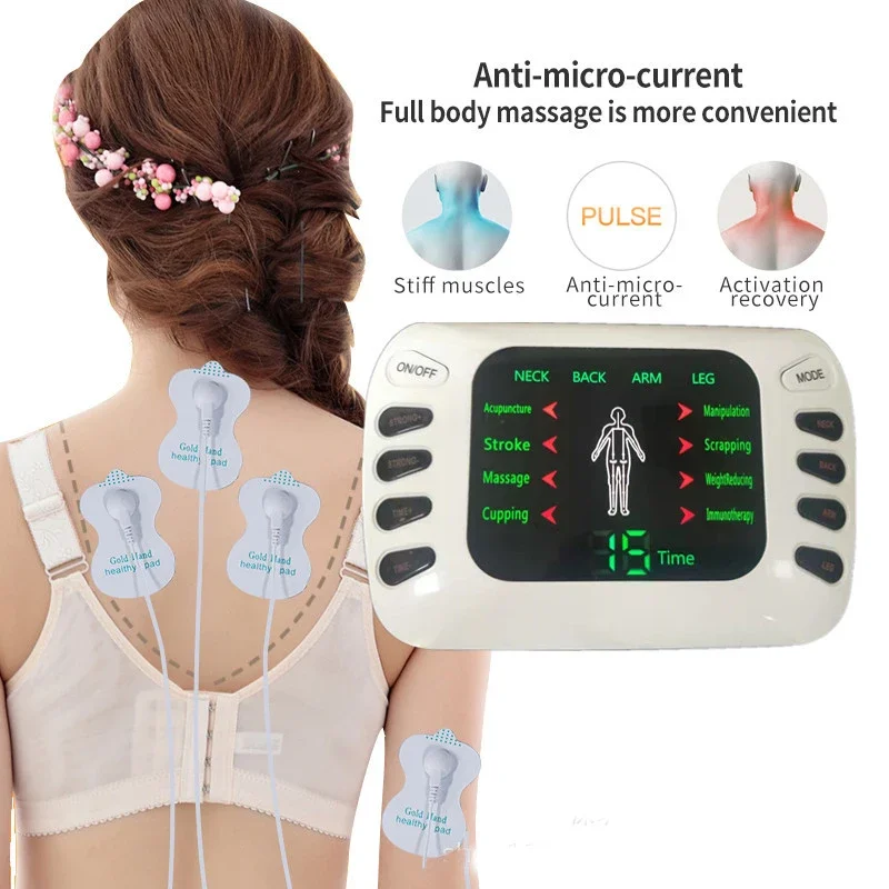New EMS Machine Electric Physiotherapy Tens Body Electrical 8 pads ...