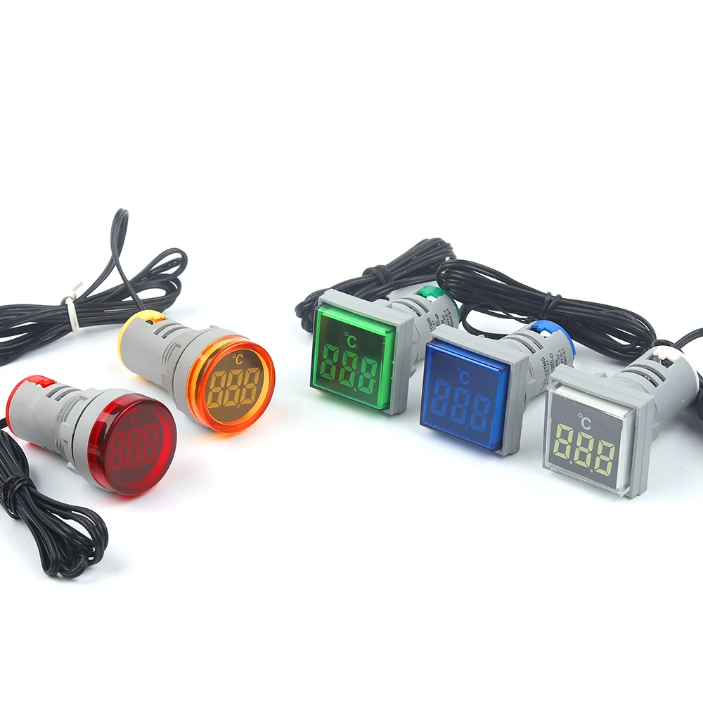 22mm-Round-Square-LED-Digital-thermometer-Signal-Lights-temperature ...