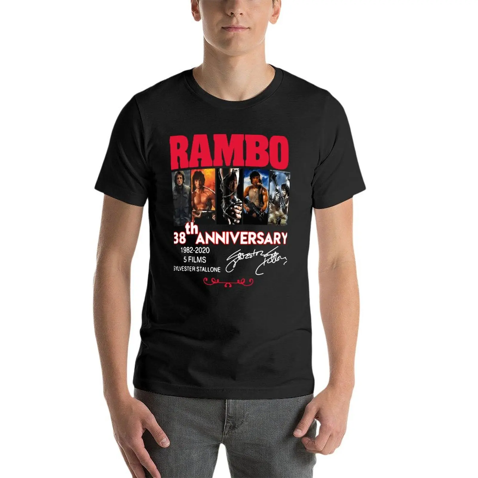Rambo-Series-Action-Film-38Th-Anniversary-Signature-Oversized-T-Shirt ...