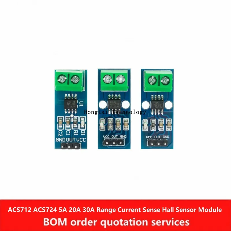 ACS712 ACS724 5A 20A 30A DC 5V Range Current Sense Board Hall Current ...