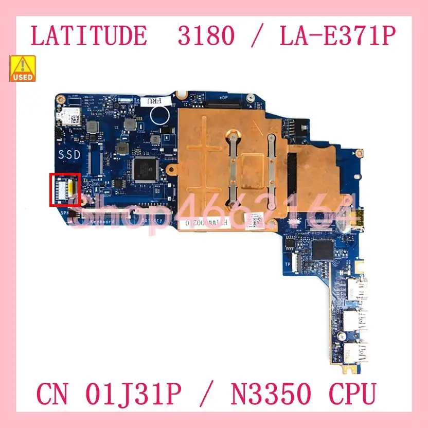LA E371P With N3350 CPU 4G RAM CN 01J31P 1J31P Notebook Mainboard For DELL LATITUDE 3180 Laptop ...
