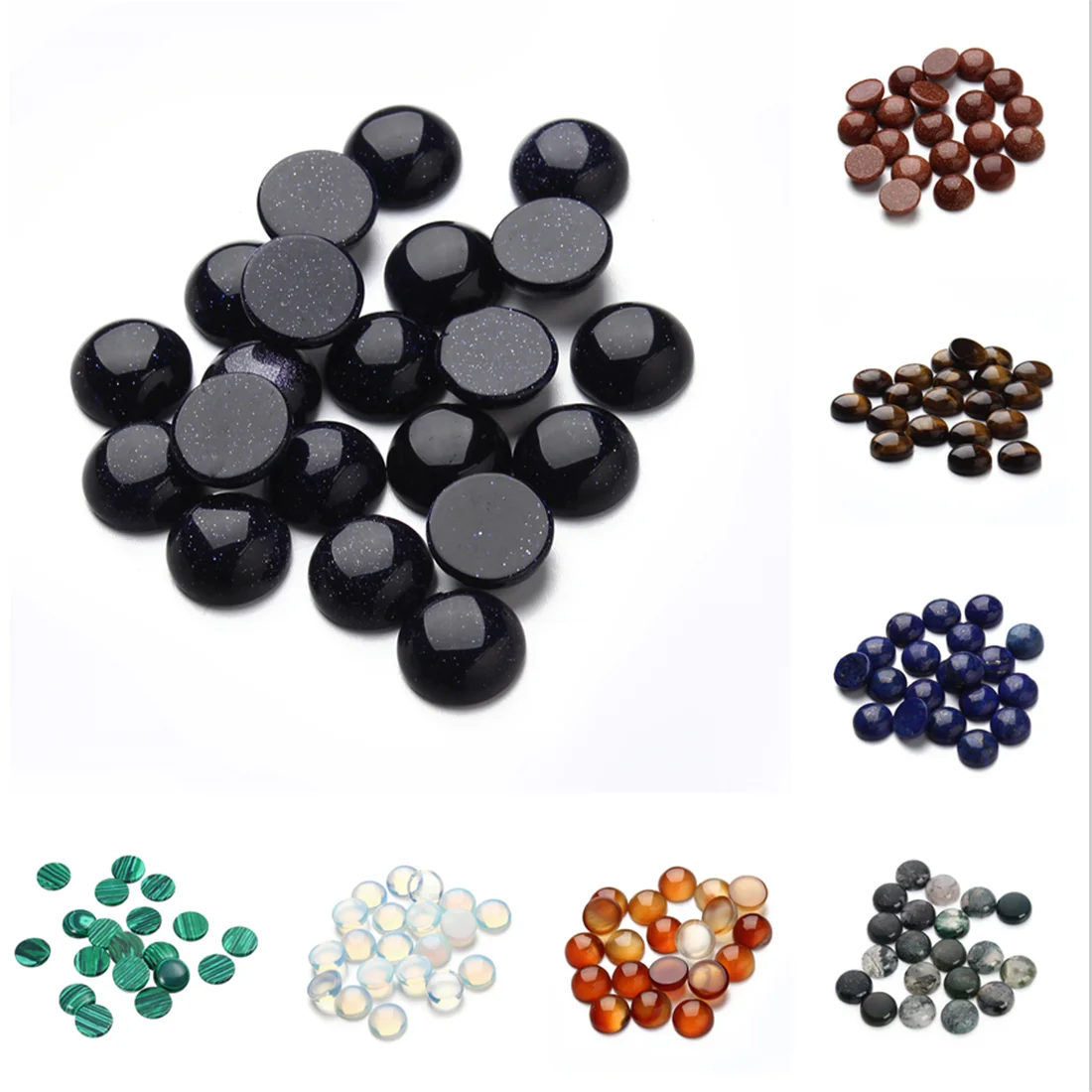10-20pcs/Lot 2 4 6 8 10 12 14 16 18 20 25mm Round Onyx Cabochons Natural Bulk Stone Bead for DIY ...