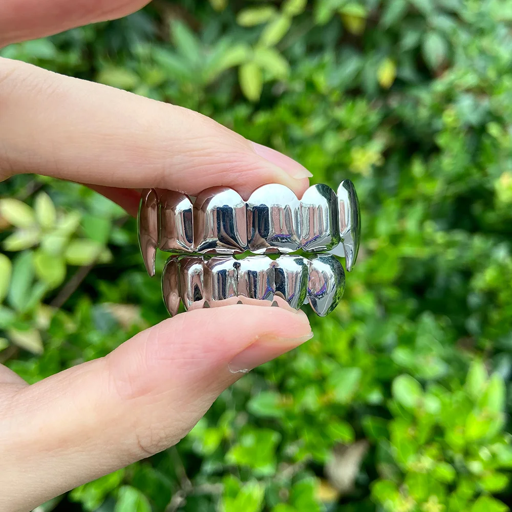 RACHELZ-14K-Gold-Plated-Fangs-Teeth-Grillz-Hip-Hop-Tooth-Caps-Decor ...