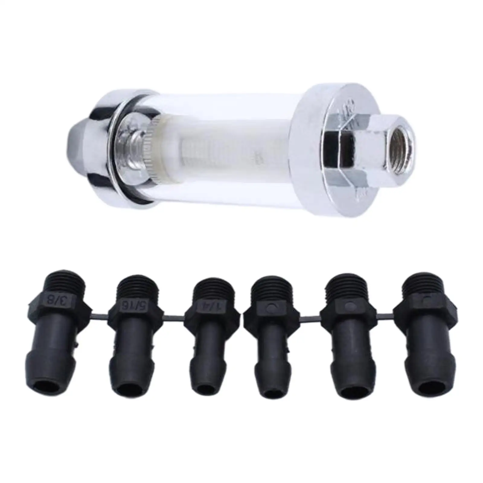 Inline-Fuel-Filters-3-8-1-4-5-16-Barb-Reusable-Chrome-High-Flow-100 ...