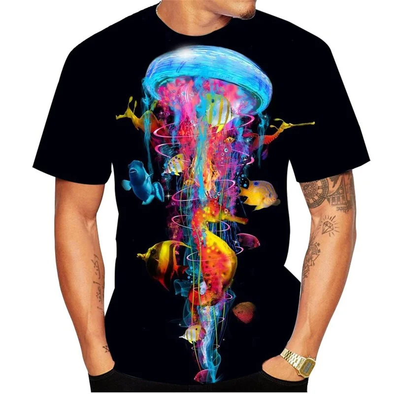Luminescent-Jellyfish-T-Shirt-3D-Print-Animal-Graphic-Men-Streetwear ...