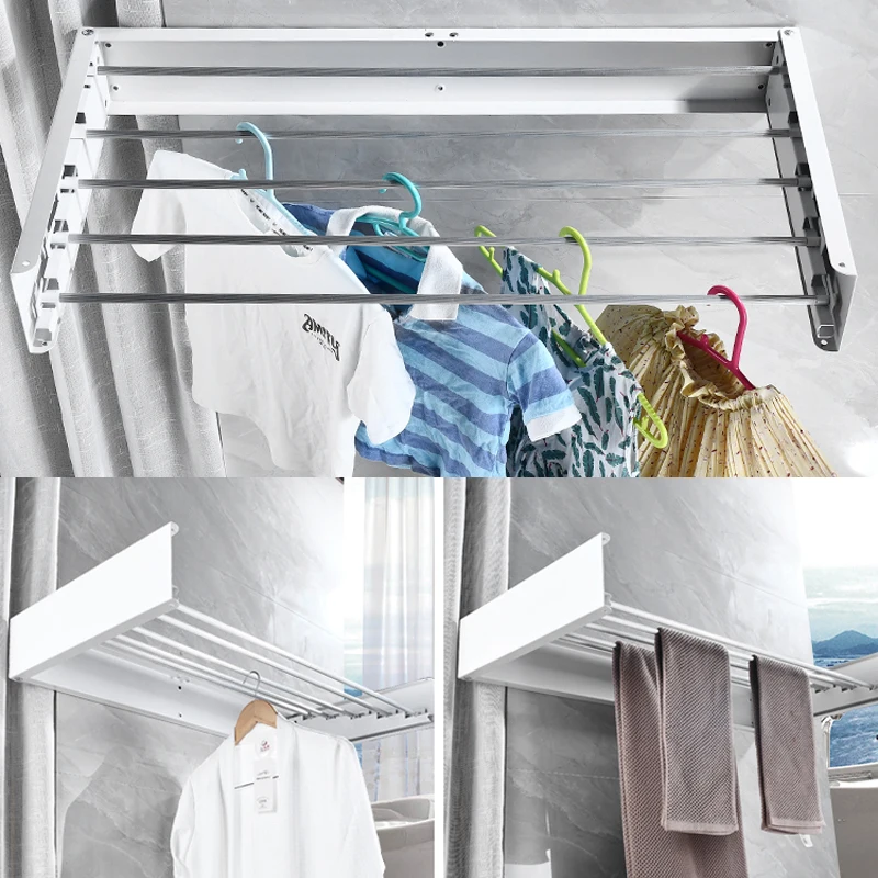 Laundry Racks For Drying Clothes Wall Mounted Hidden Clothes Drying ...