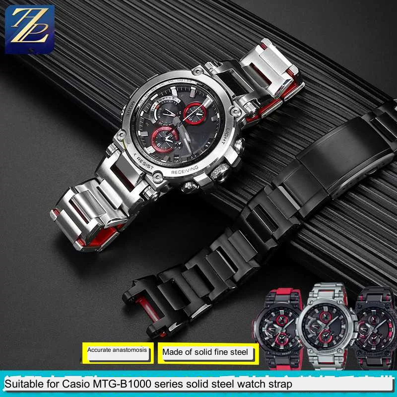 Suitable for Casio- MTG-B1000 Steel Band Metal Watch Chain Steel Heart ...
