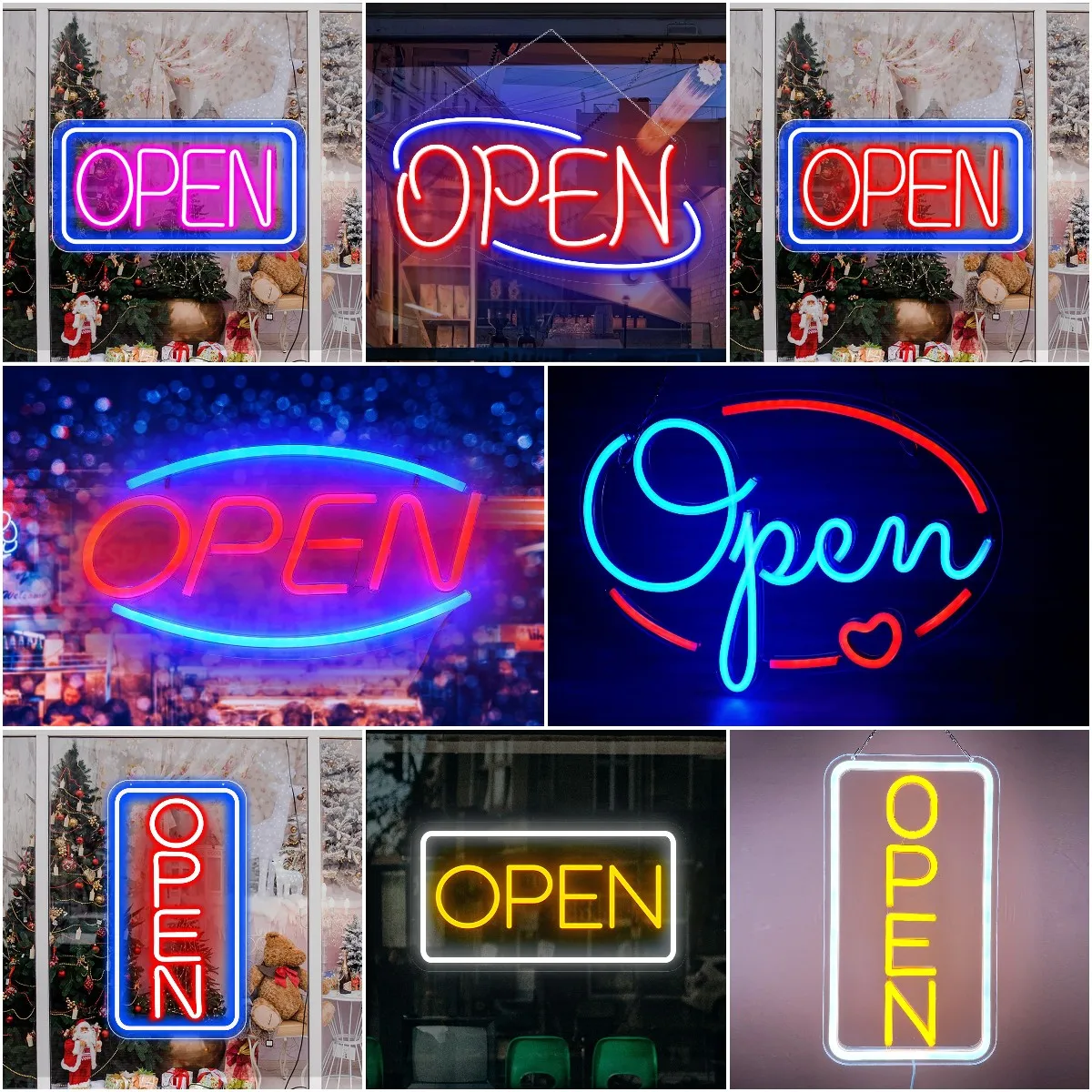 LED-Store-Open-Sign-Neon-Lights-OPEN-Busines-Signs-Wall-Hanging-Night ...