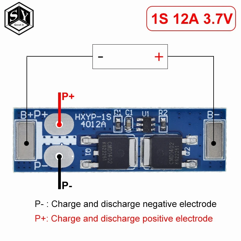 1s Lifepo4 Battery Bms 1s 3.2v 3.7v 12a Charging Board Short Circuit ...