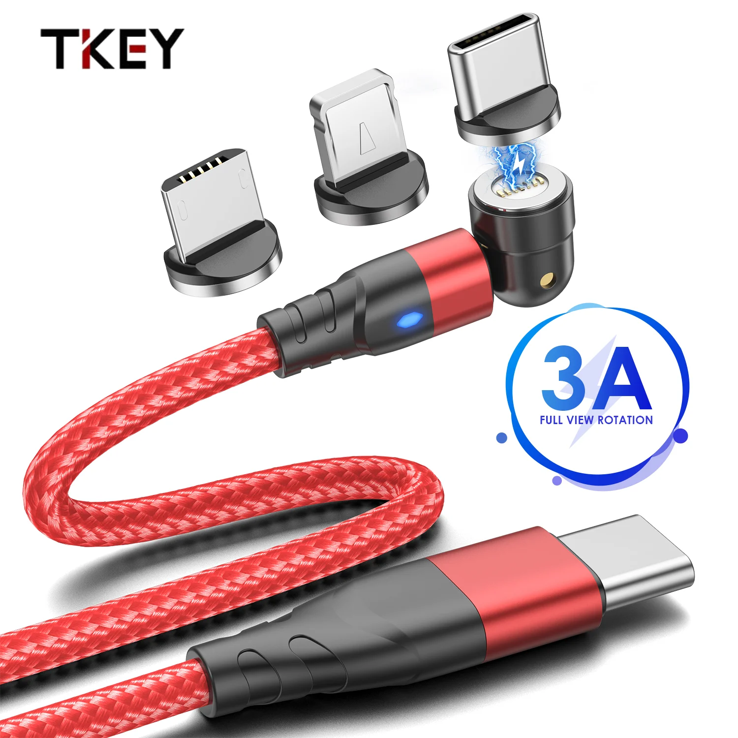 TKEY-USB-C-Magnetic-Charging-Cable-540-Rotating-Micro-USB-Type-C-Cable ...