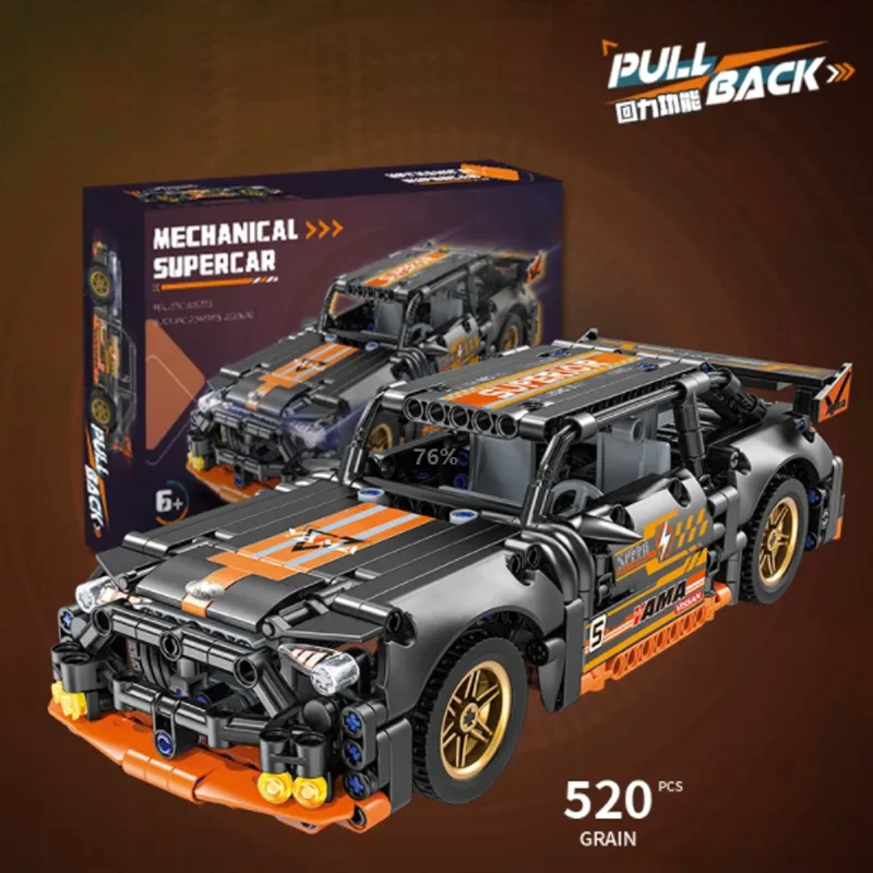 520pcsTechnical Super Racing Car Model Building Blocks Automobile Pull ...