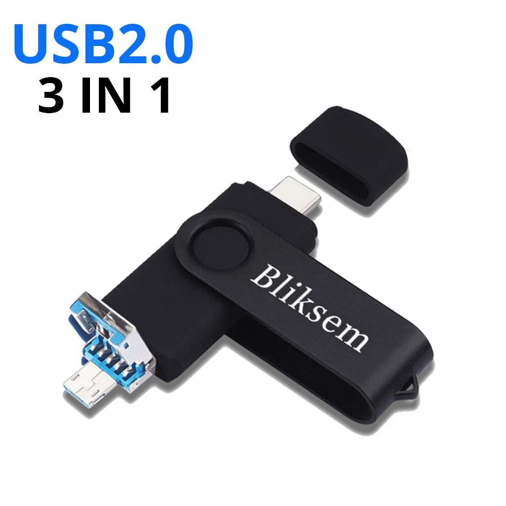 Bliksem 3in1 Pendrive 64gb Type C Memory Stick Otg 64gb 2.0 For Pc Mobile Phone Metal Usb Flash ...