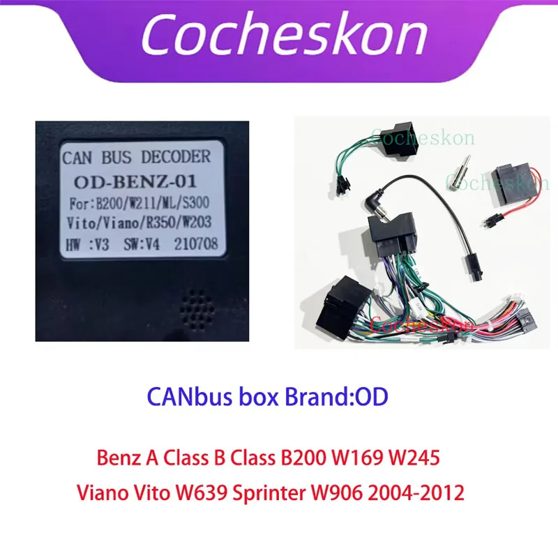 Car-Wiring-Harness-Adapter-Canbus-Box-For-Benz-A-Class-B-Class-B200 ...