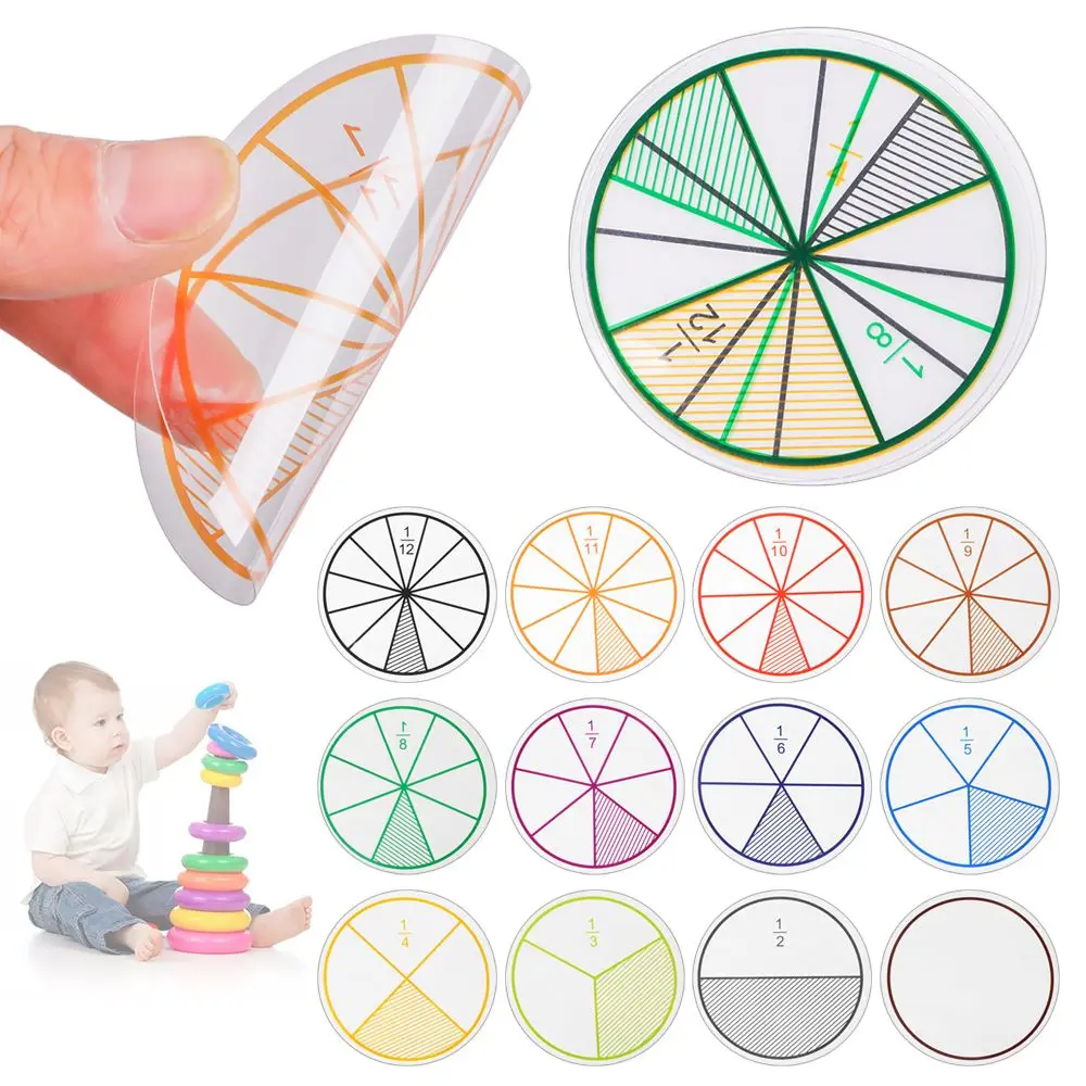 Plastic-Math-Fraction-Teaching-Tool-for-Kids-Crian-as-Aprendendo ...
