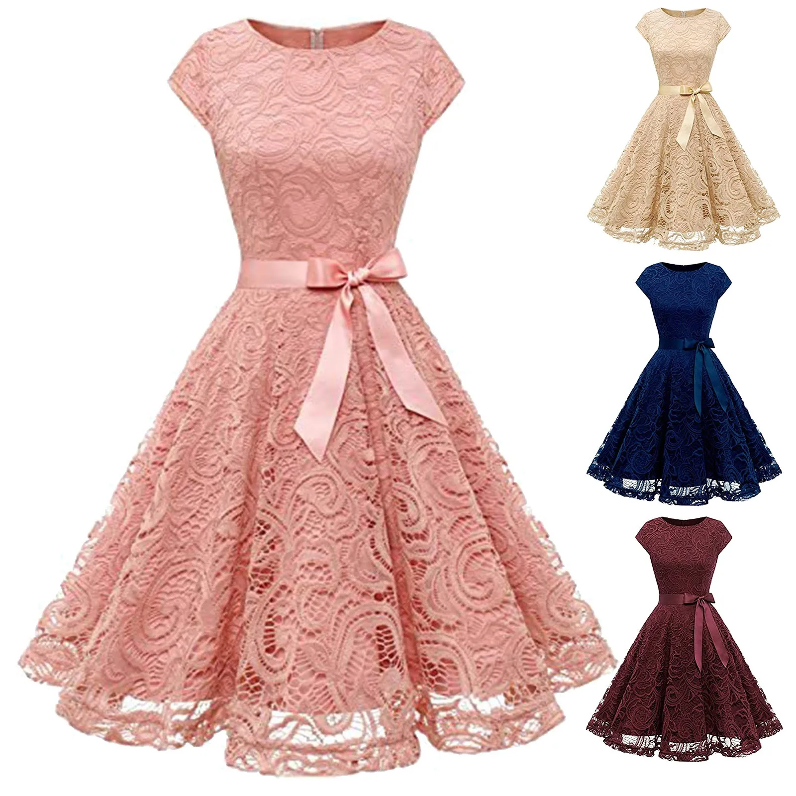 Gro Handel Err Ten Spitze Kurze Brautjungfer Kleid T Ll Frauen