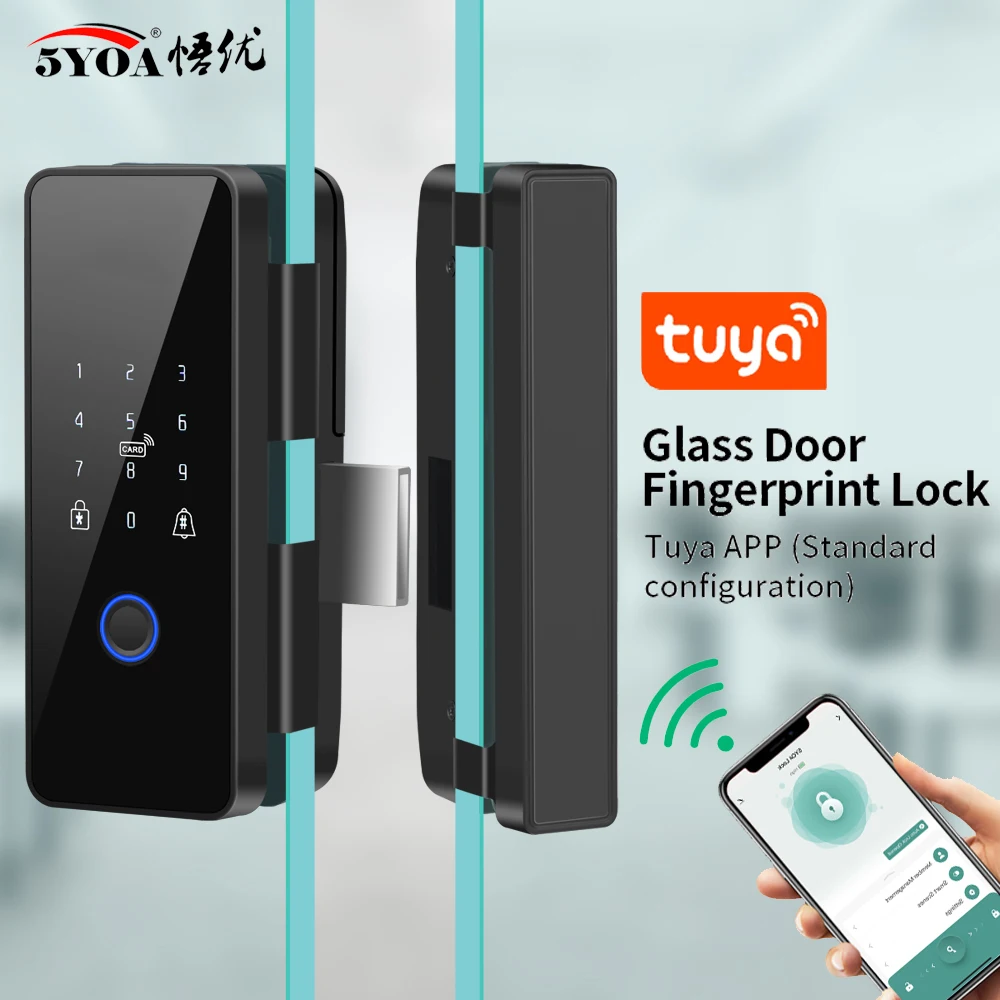 Tuya app óculos de bloqueio impressão digital bluetooth porta vidro inteligente biométrico ...