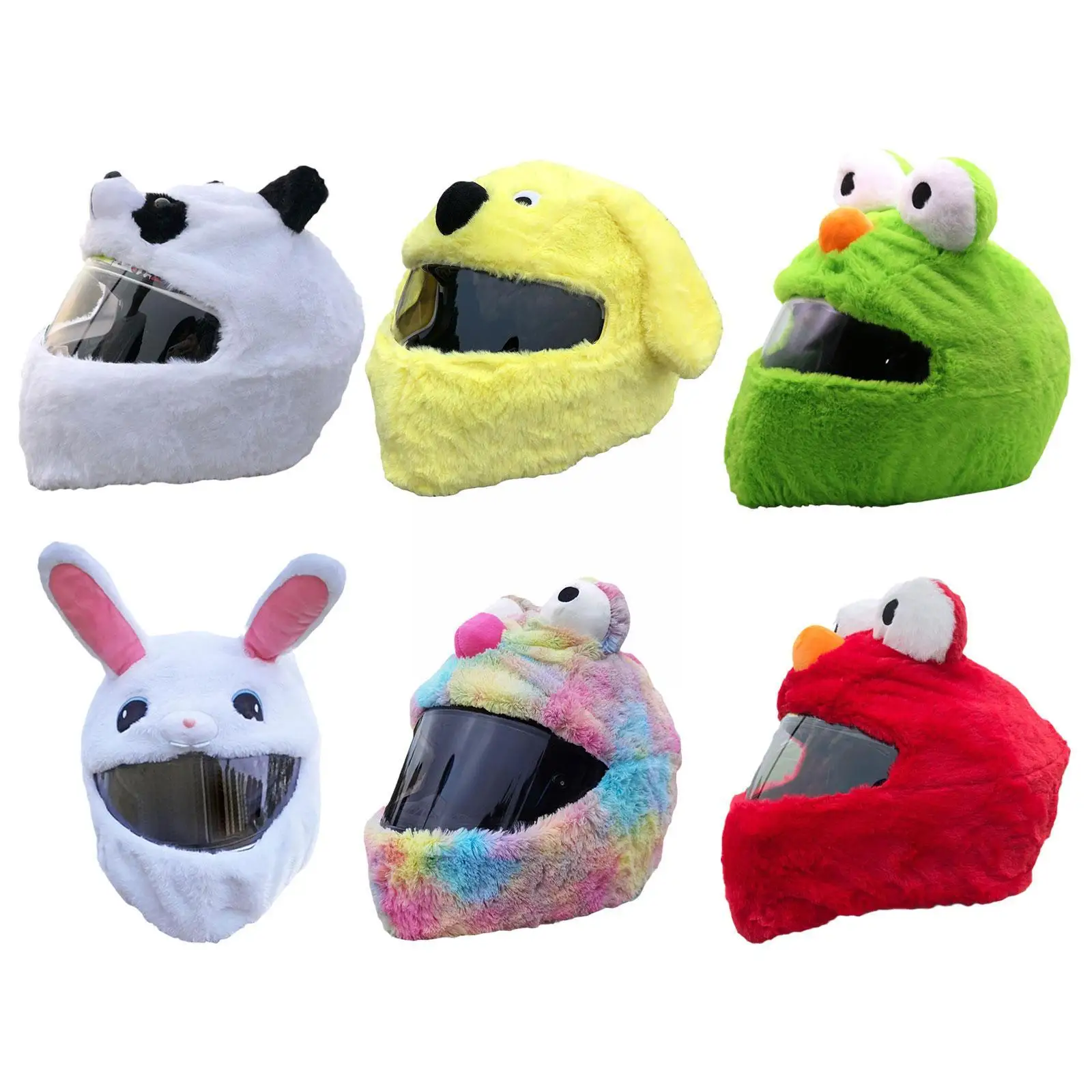 Motorcycle Helmet Cover Funny Cartoon Plush Helmet Full Face Trend ...