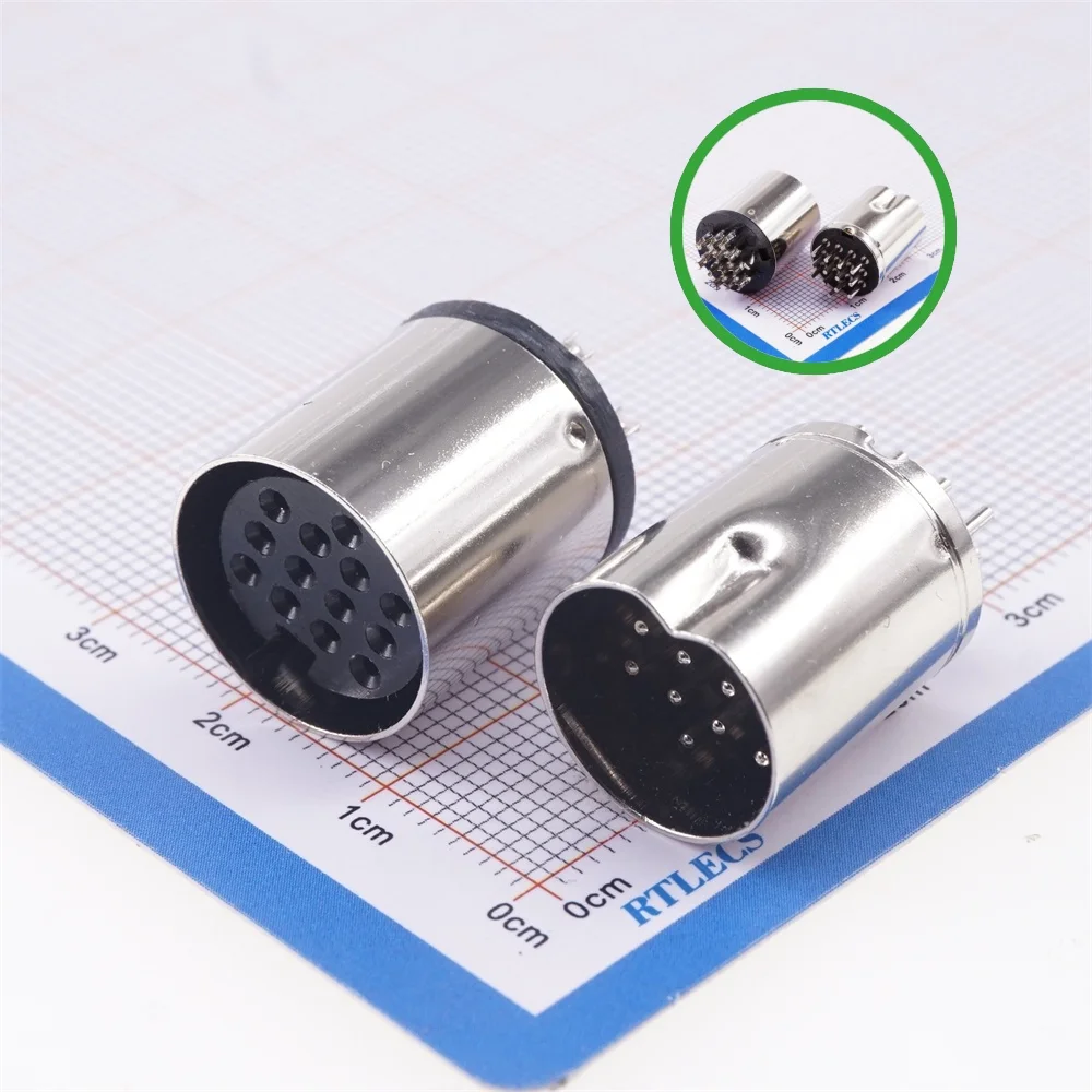 10pcs-13-Pin-PCB-Din-Plug-Male-Connector-Female-Socket-Wire-Solder ...