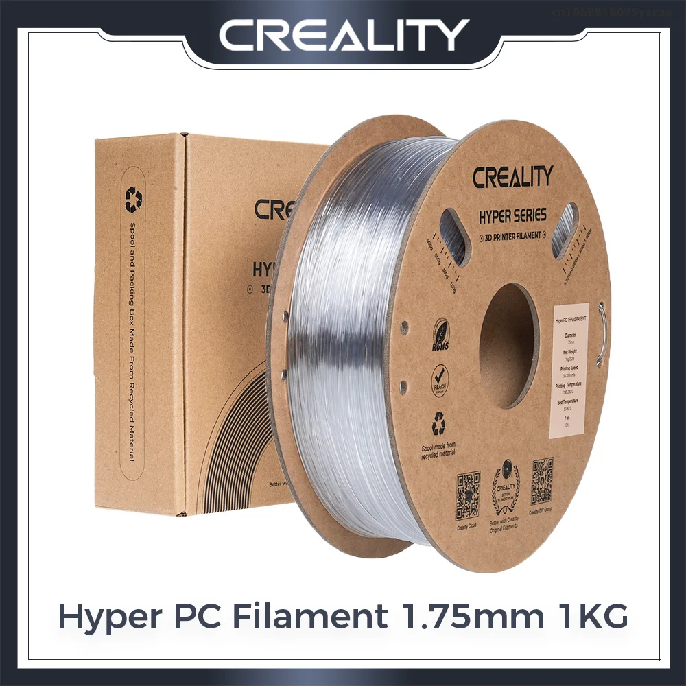 Creality Hyper PC Filament 1.75mm 1KG Transparent Tough & Rigid High ...