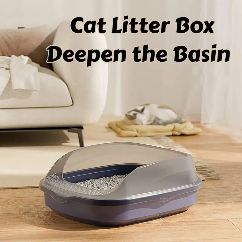Open-Top-Cat-Litter-Box-Durable-Cat-Sand-Box-Detachable-with-High-Side ...