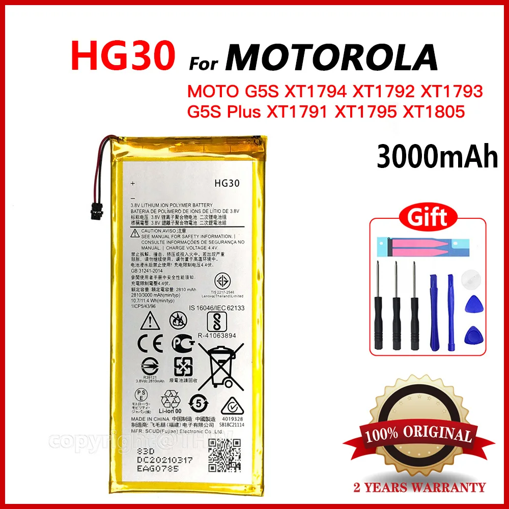 Bater-a-recargable-HG30-Original-para-Motorola-Moto-G5S-Plus-100-mAh ...