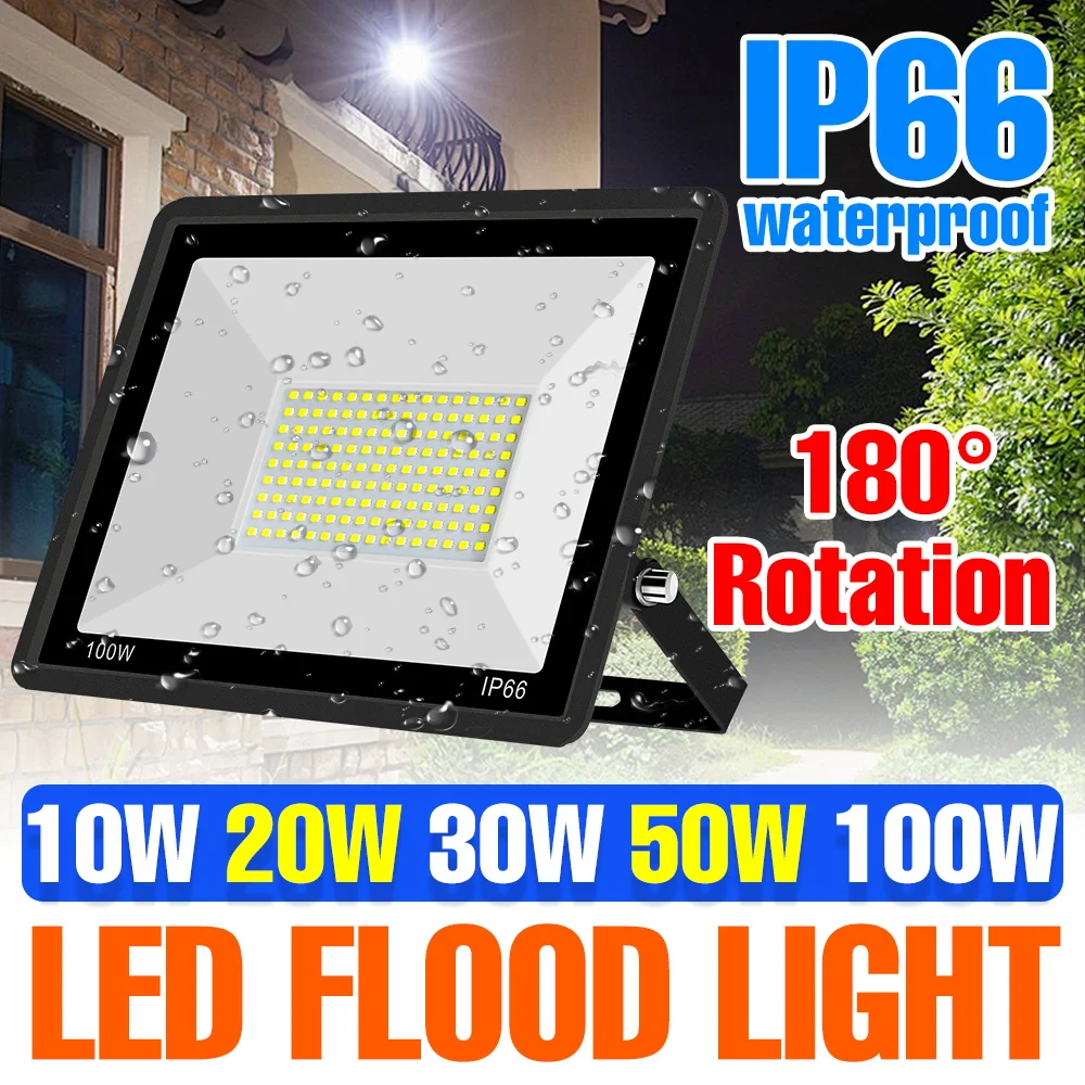 220V-LED-Outdoor-Floodlight-Reflector-Spotlights-Waterproof-Street-Lamp ...