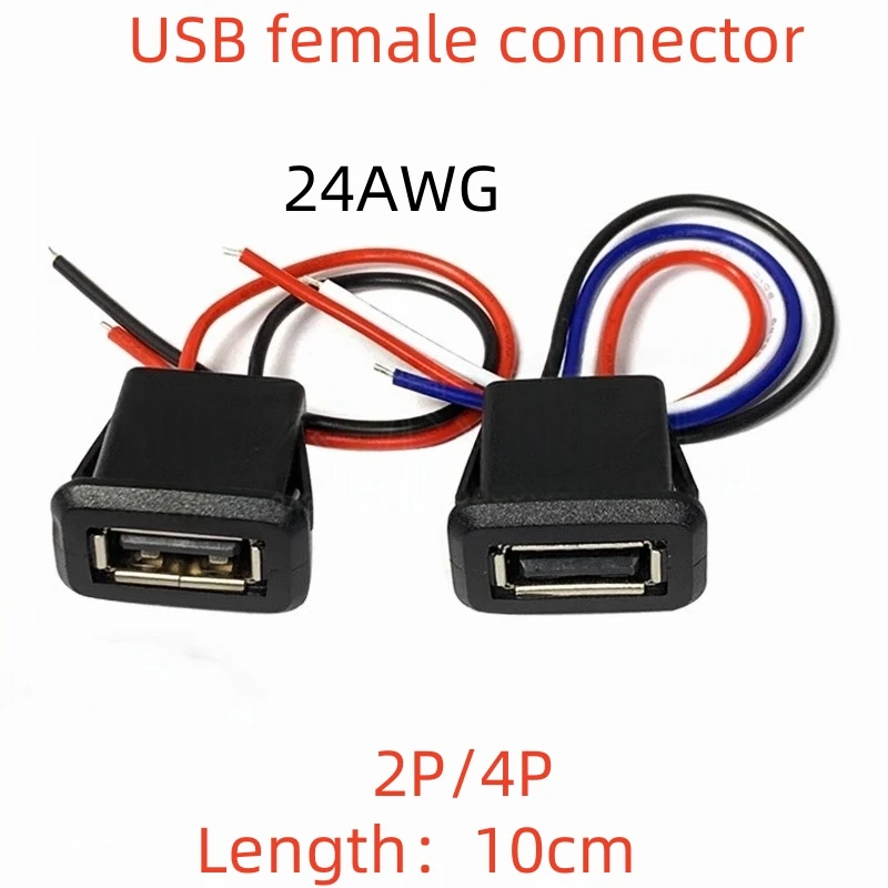 1PCS USB female socket A type welding wire USB a female charging port A ...