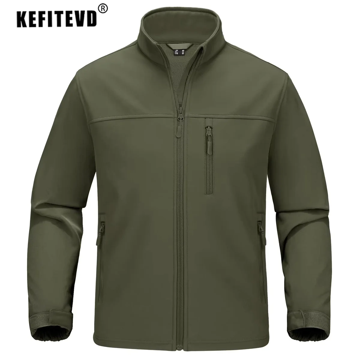 KEFITEVD 남성용 방수 양털 하이킹 재킷, 풀 집업 야외 작업 재킷, 캠핑 낚시 전술 재킷, 윈드브레이커