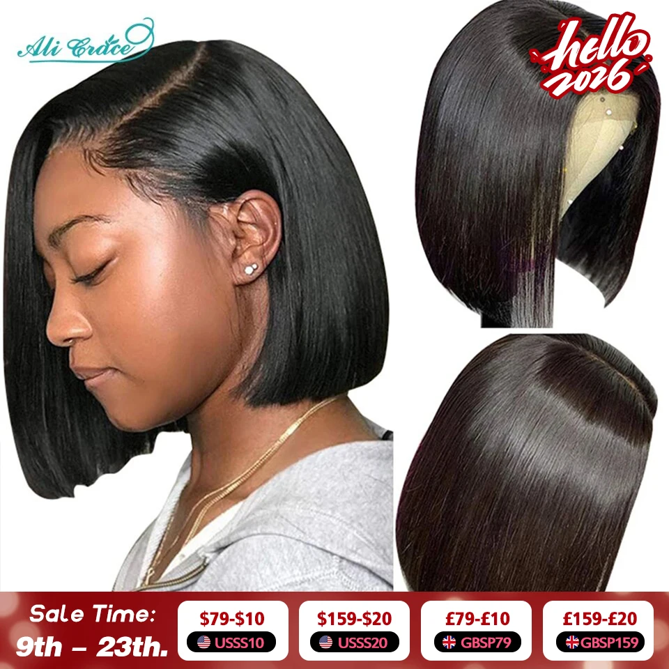 Ali Grace Bob Wig Lace Front Human Hair Wigs Brazilian Short Bob Wig ...