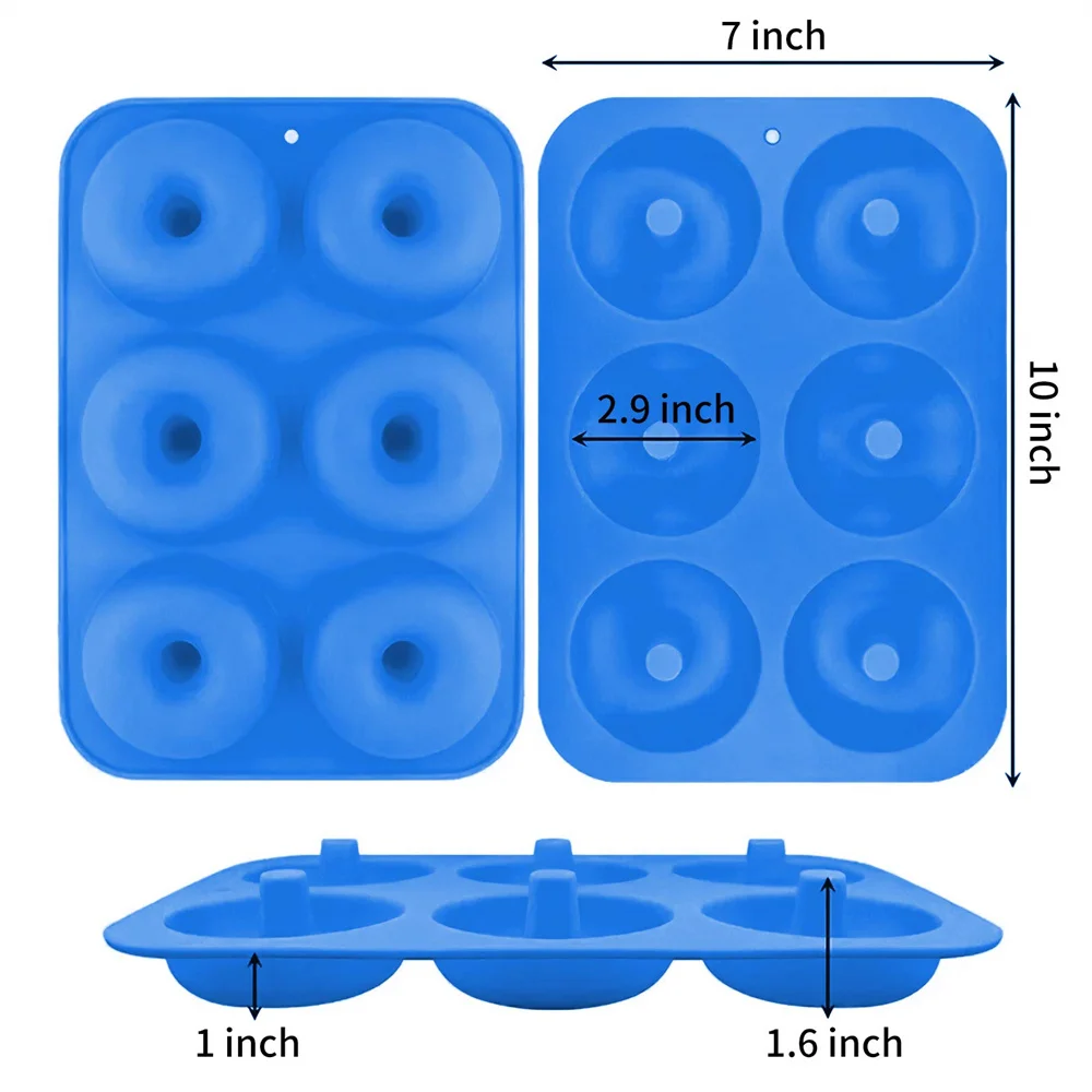 Heat Resistant Non-Stick Silicone Donut and Bagel Baking Mold (Green)
