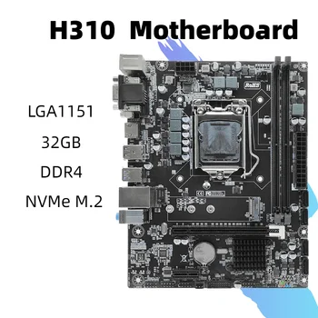 H310 컴퓨터 마더보드, VGA, HDMI 호환, DVI 포트, 32GB LGA1151 PC 메인보드, Micro-ATX ...