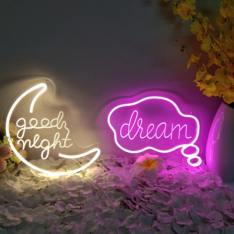 Good Night Letters Led Light Neon Sign Hello Night Light Ins Wall ...