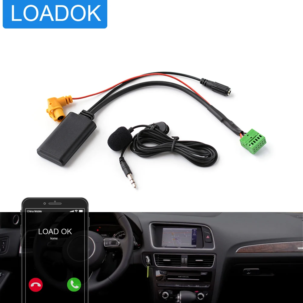 12pin Car Mmi 3g Bluetooth Aux Ami Multimedia Bluetooth 5.0 Adapter Audio Cable Microphone ...