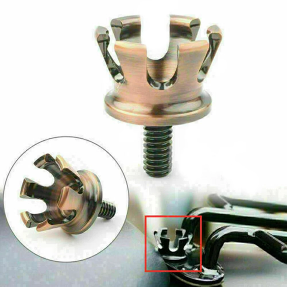 Motorcycle-Aluminum-Black-Imperial-Crown-Style-Rear-Seat-Bolt-Tab-Screw ...