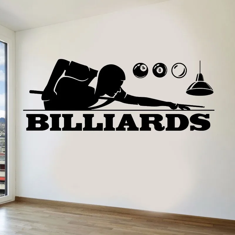 Billiards-Sports-Wall-Stickers-Vinyl-Decals-Snooker-Players-Home ...