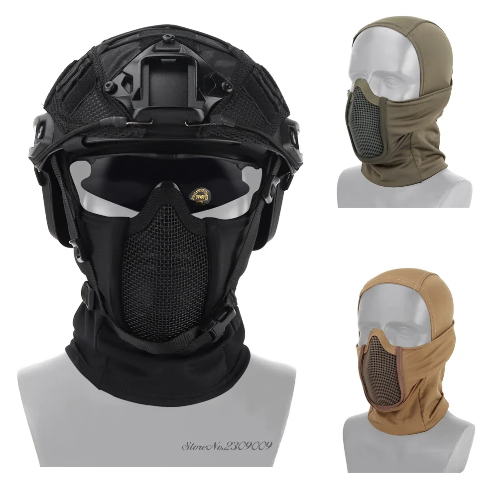 Tactical-Balaclava-Headgear-Airsoft-Paintball-Half-Face-Mask-Outdoor ...