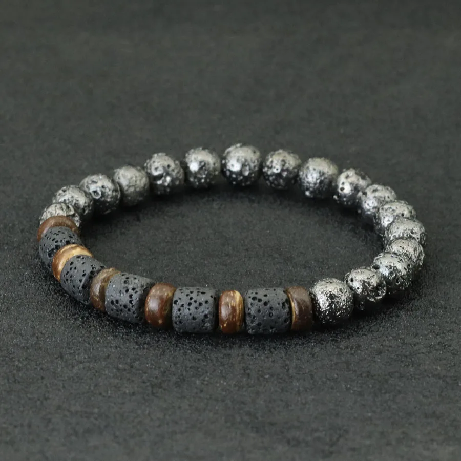 2024-New-Natural-Volcanic-Rock-Bracelet-For-Men-Meditation-Coconut-Bead ...