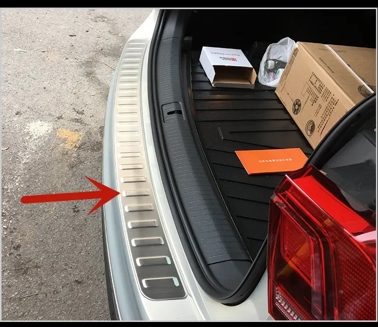 Rear-Bumper-Protector-Sill-Trunk-Rear-guard-Tread-Plate-Trim-For-VW ...